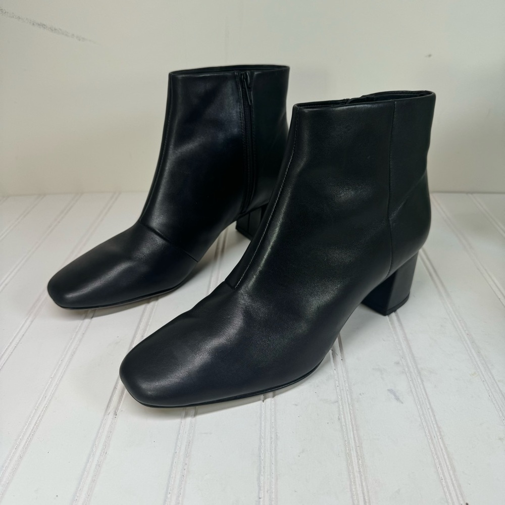 Clark’s Sheer Flora Black Leather Ankle Booties - Gem